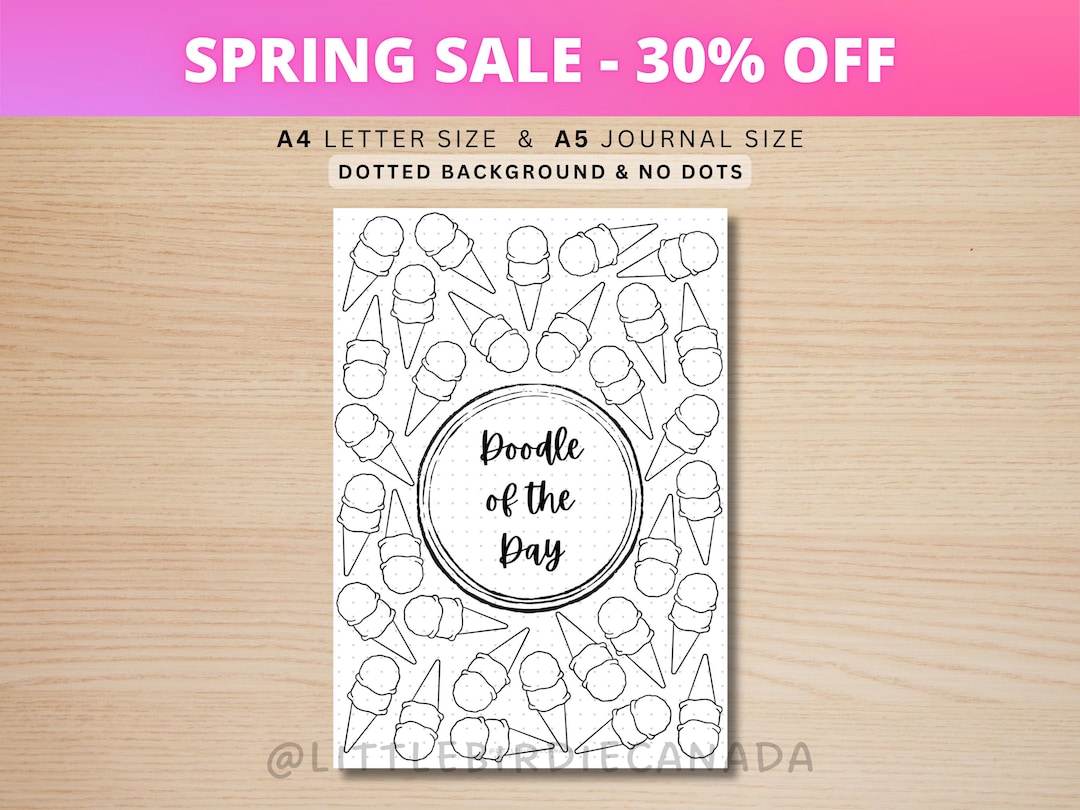 Ice Cream Doodle of the Day - PRINTABLE Journal Page - Planner Page ...