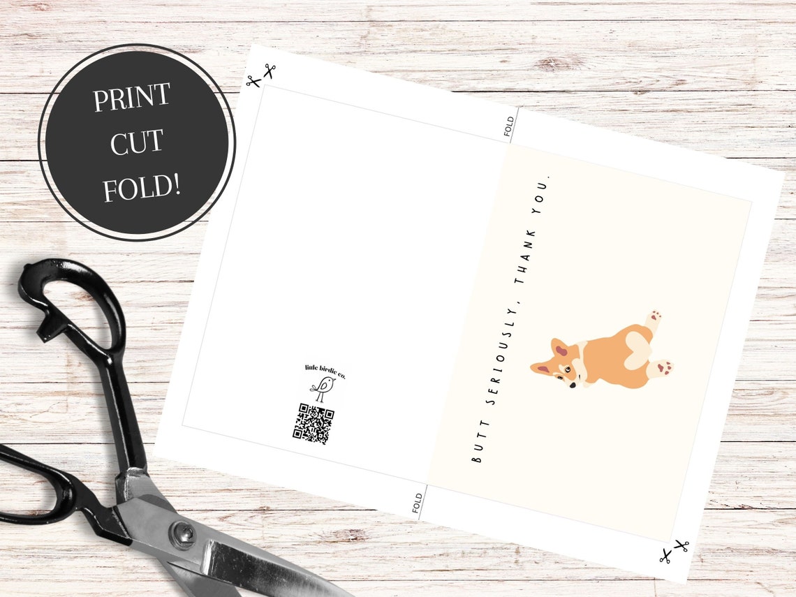 Printable Thank You Card Funny Corgi Card Funny Pun Thank You - Etsy Canada