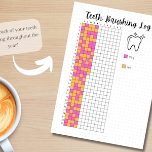 Teeth Brushing Tracker - PRINTABLE Journal Page - Kids Teeth Brushing ...