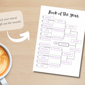 Book of the Year - PRINTABLE Journal Page - Planner Page - Book Journal ...