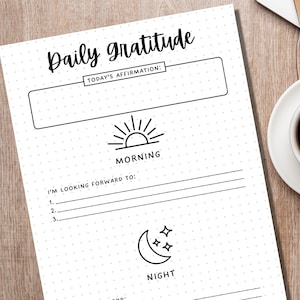 Daily Gratitude Journal - PRINTABLE Gratitude Journal Page - Planner ...
