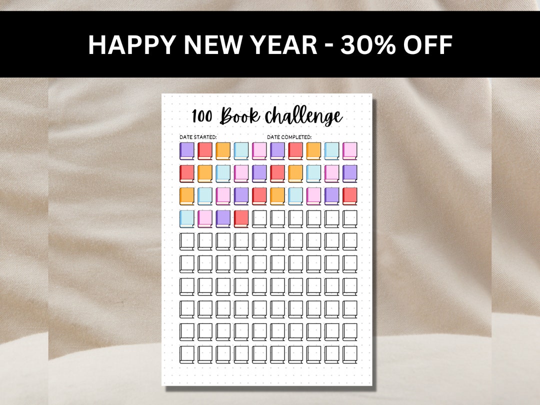 100 Book Reading Challenge A5 Journal Page Reading Tracker Reading Log PRINTABLE Planner Page ...