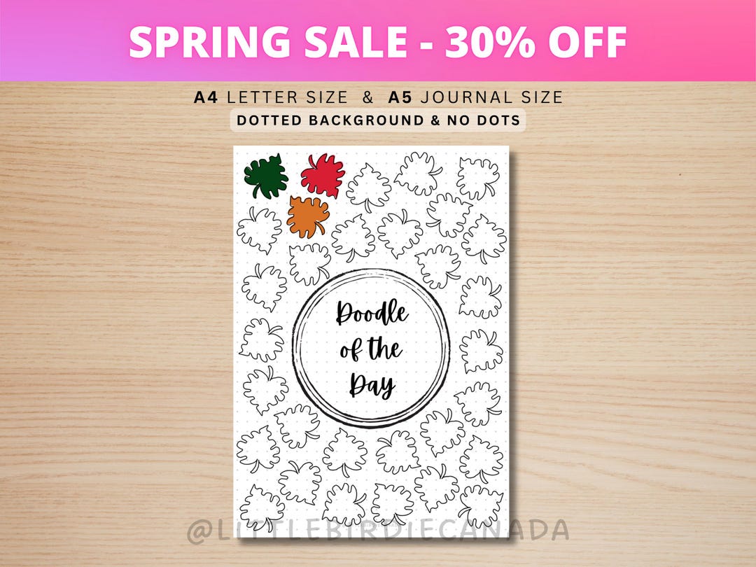 Leaves Doodle of the Day - PRINTABLE Journal Page - Planner Page ...