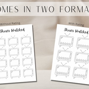 Shows Watched Tracker - PRINTABLE Journal Page - Planner Page - TV ...