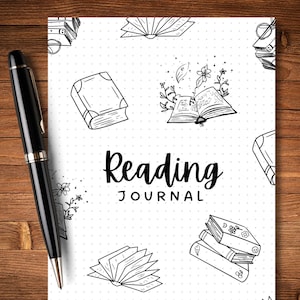 Reading Journal Cover Page - PRINTABLE Journal Page - Book Journal ...