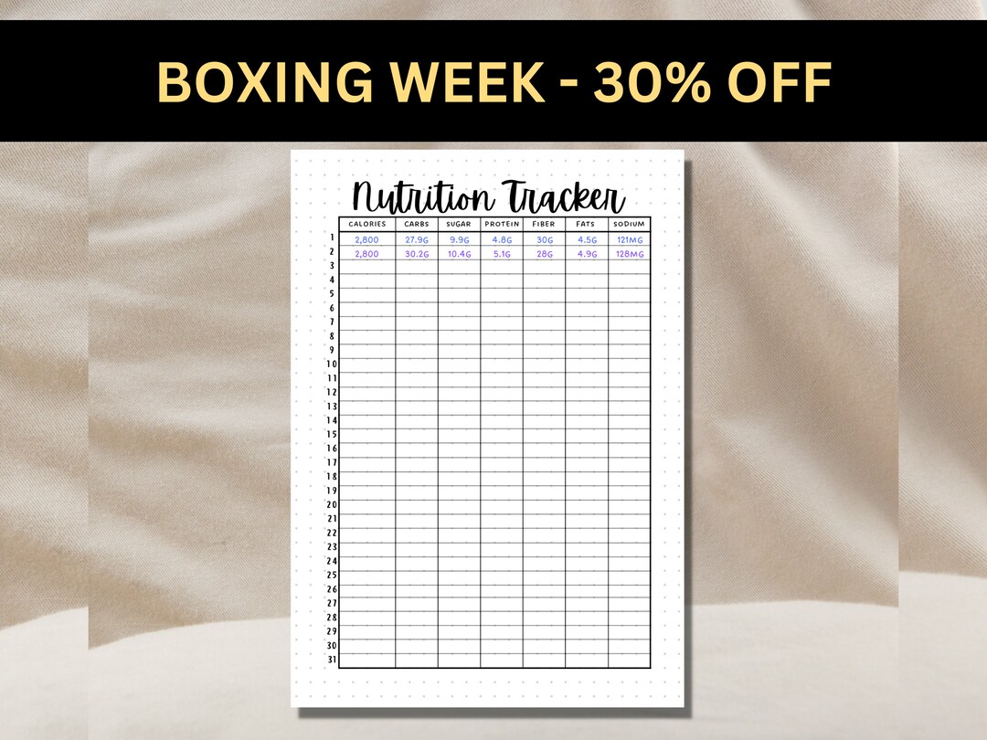 Nutrition Tracker A5 Journal Page Printable Journal Template Food ...