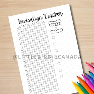 Invisalign Tracker - PRINTABLE Journal Page - Track Invisalign - Dental ...