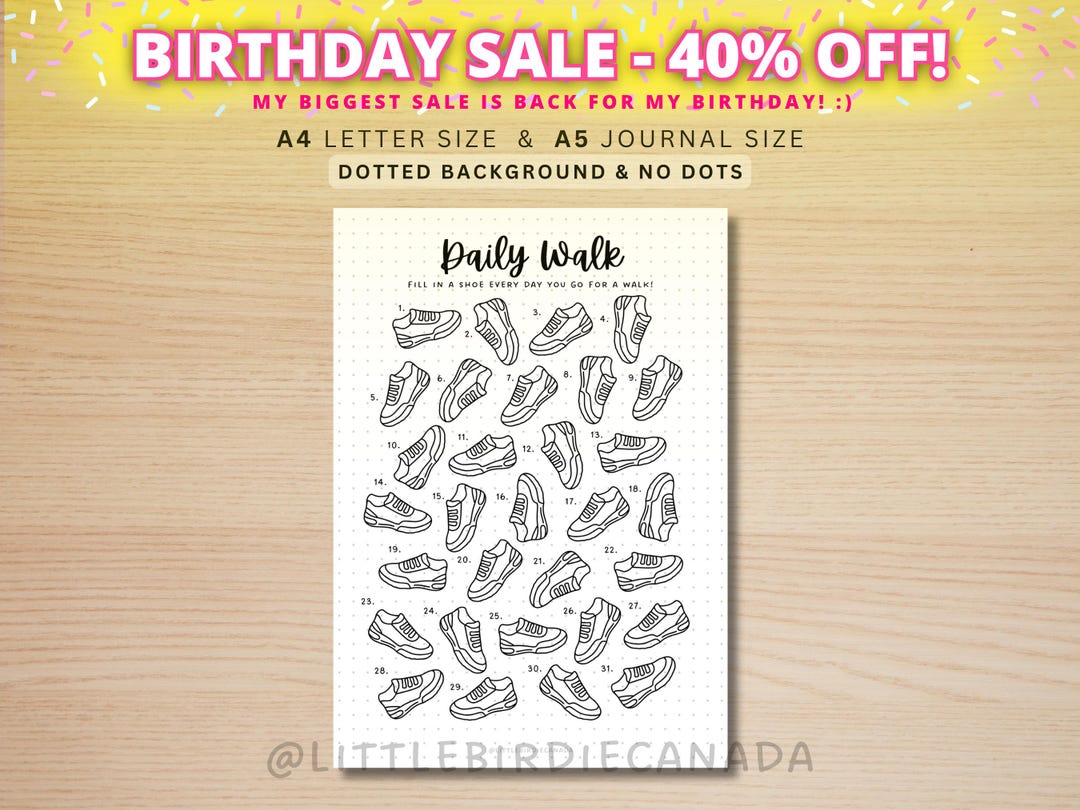 Daily Walk Tracker - PRINTABLE Fitness Journal Page - Workout Tracker ...