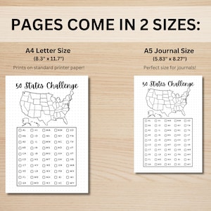 50 States Challenge - PRINTABLE Journal Page - Planner Page - Travel ...