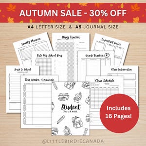 Student Planner Bundle PRINTABLE Student Journal Pages Digital Planner ...