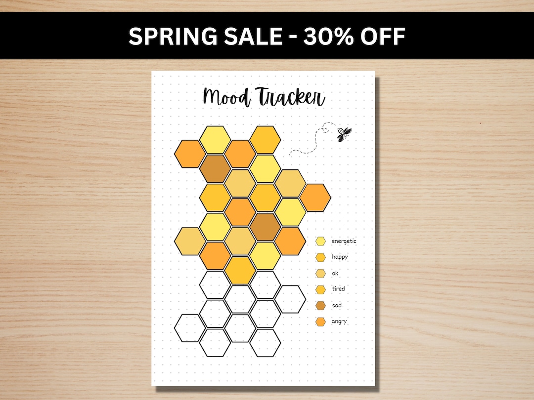 Honeycomb Mood Tracker A5 Journal Page PRINTABLE Tracker Daily Tracker ...