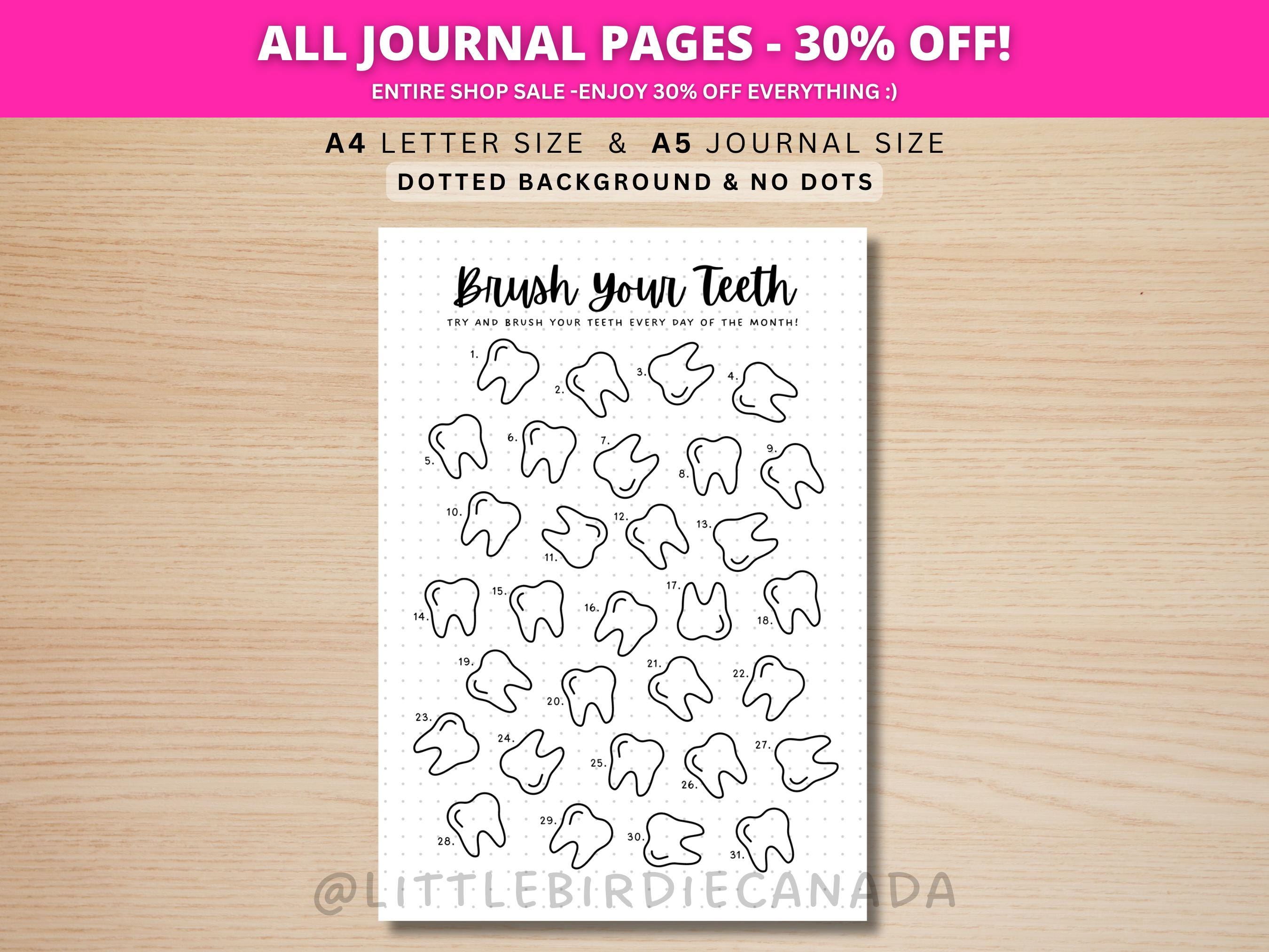 Brush Your Teeth - PRINTABLE Journal Page - Kids Teeth Brushing Tracker ...