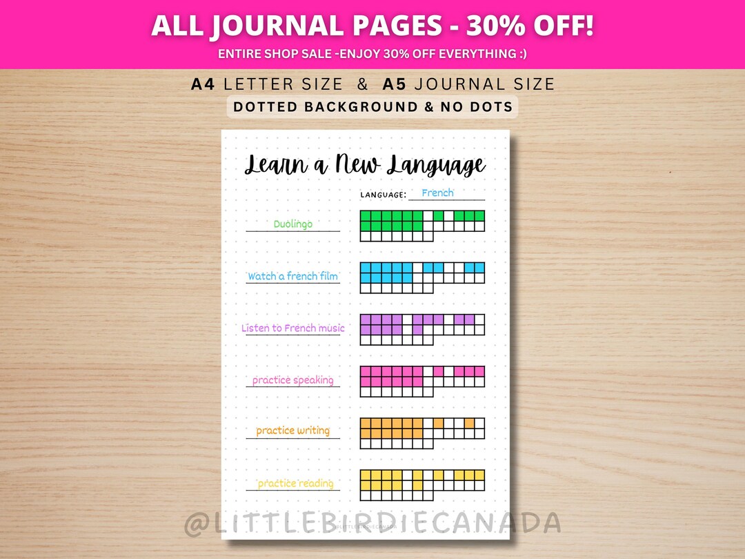 Learn A New Language - PRINTABLE Journal Page - Language Worksheet ...