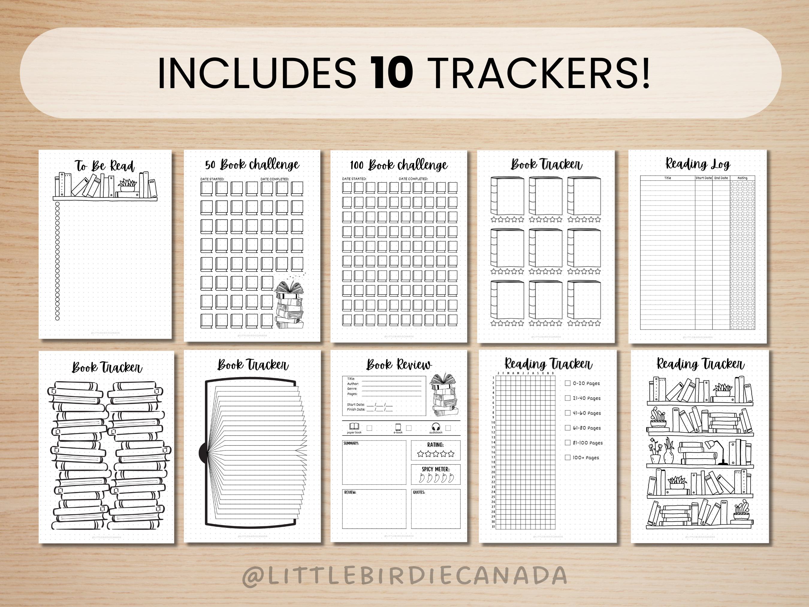 Reading Trackers Bundle - PRINTABLE Journal Pages - Digital Planner ...