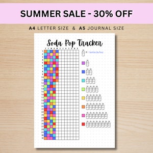Soda Pop Tracker PRINTABLE Journal Page Health Tracker Caffeine Tracker ...