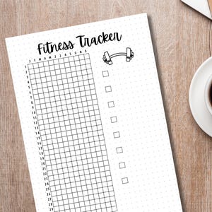 Fitness Tracker - PRINTABLE Journal Page - Exercise Tracker - Yearly ...