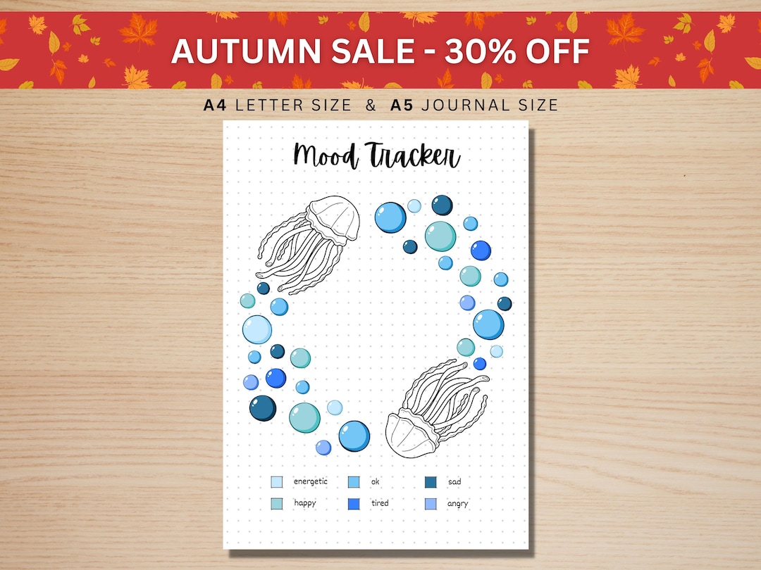 Jellyfish Mood Tracker PRINTABLE Journal Page Planner Page Feelings ...