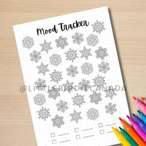 Snowflake Mood Tracker - PRINTABLE Journal Page - Planner Page ...