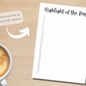 Highlight of the Day - PRINTABLE Journal Page - Memory Tracker - Daily ...