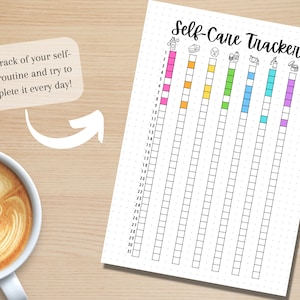 Self Care Tracker PRINTABLE Journal Page Planner Page Monthly Tracker ...