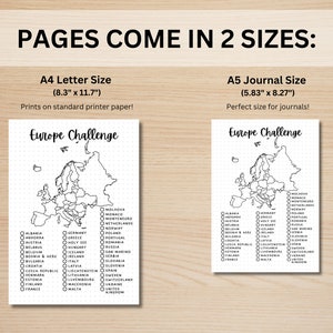 Europe Challenge - PRINTABLE Journal Page - Planner Page - European ...