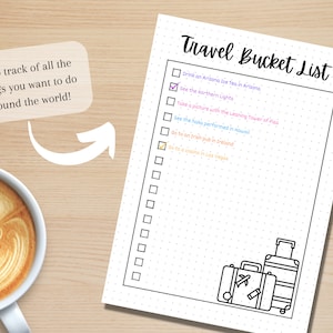Travel Bucket List - PRINTABLE Journal Page -planner Page - Travel List ...