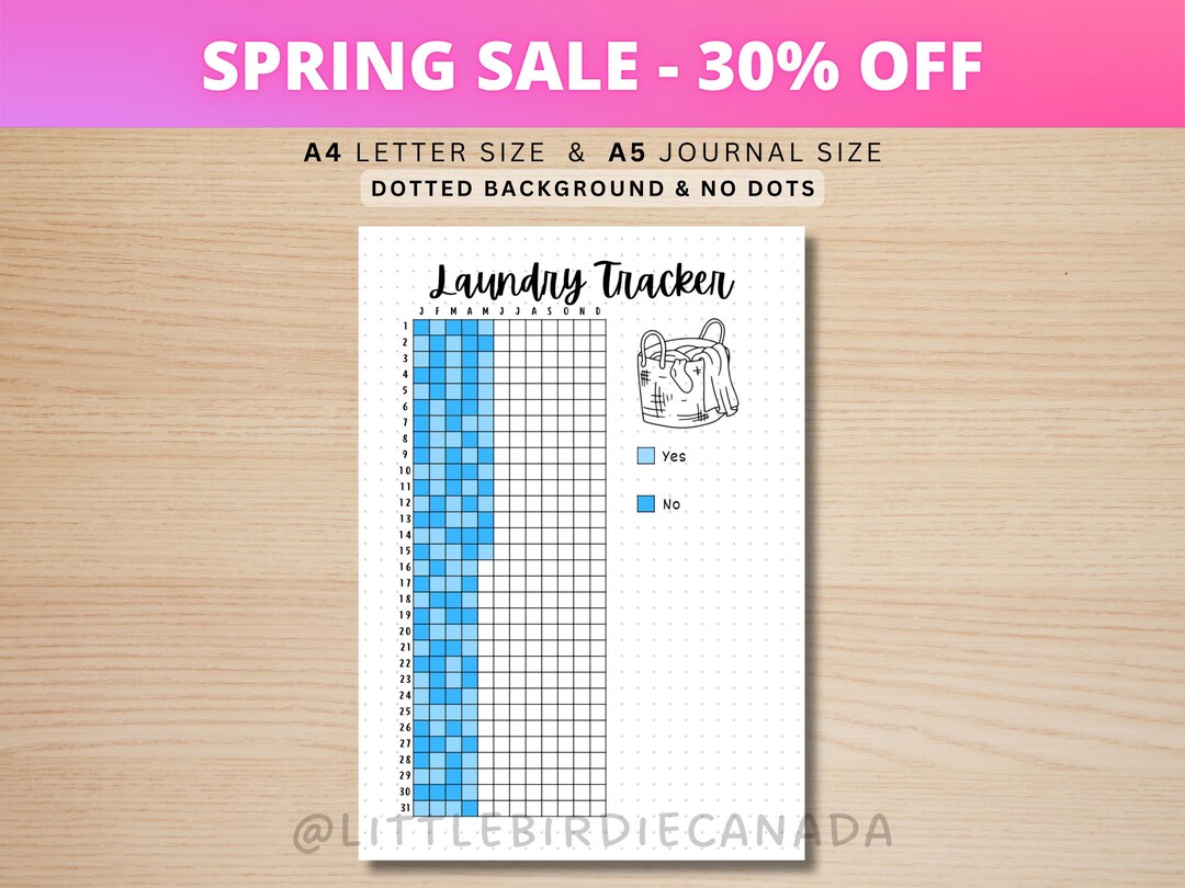 Laundry Tracker - PRINTABLE Journal Page - Planner Page - Daily Tracker ...