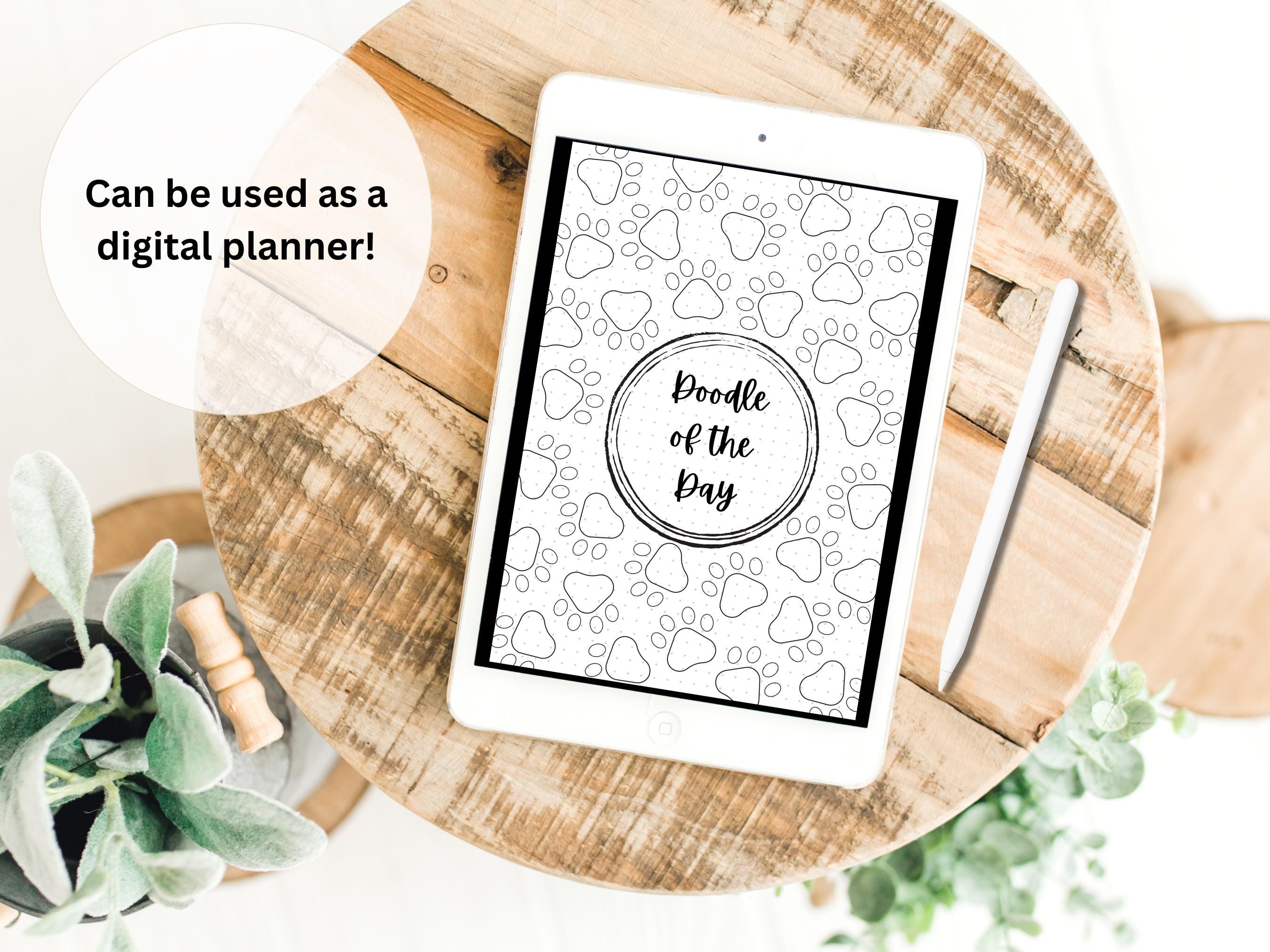 Paw Print Doodle of the Day - PRINTABLE Journal Page - Planner Page ...