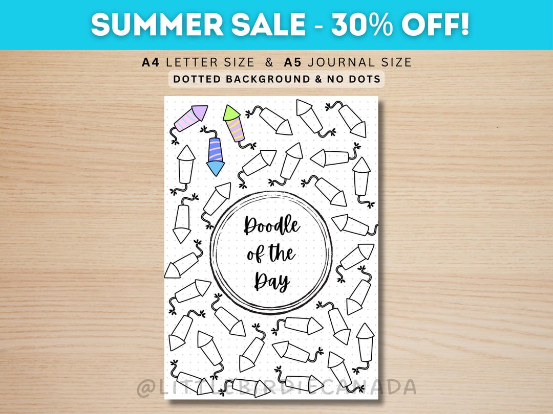Fireworks Doodle of the Day - PRINTABLE Journal Page - Planner Page ...