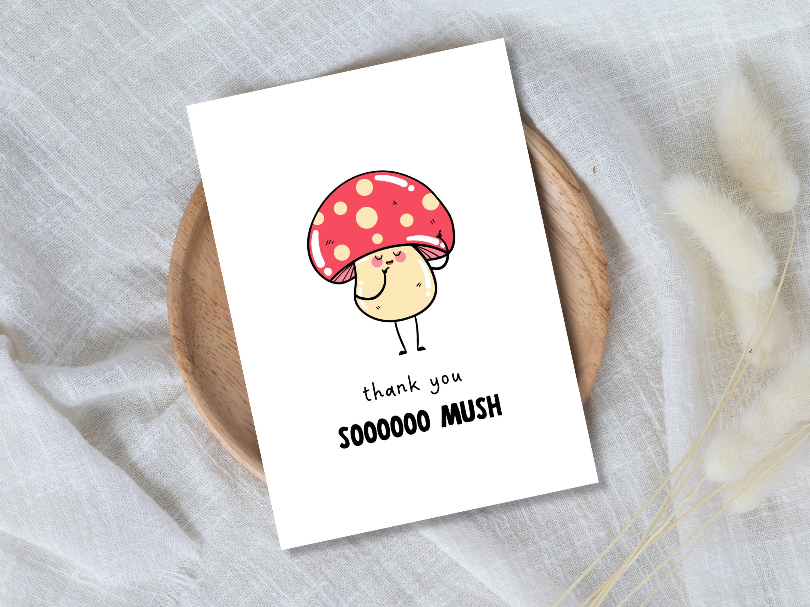 PRINTABLE Funny Thank You Card Card - Thank You so Mush Card - Pun ...