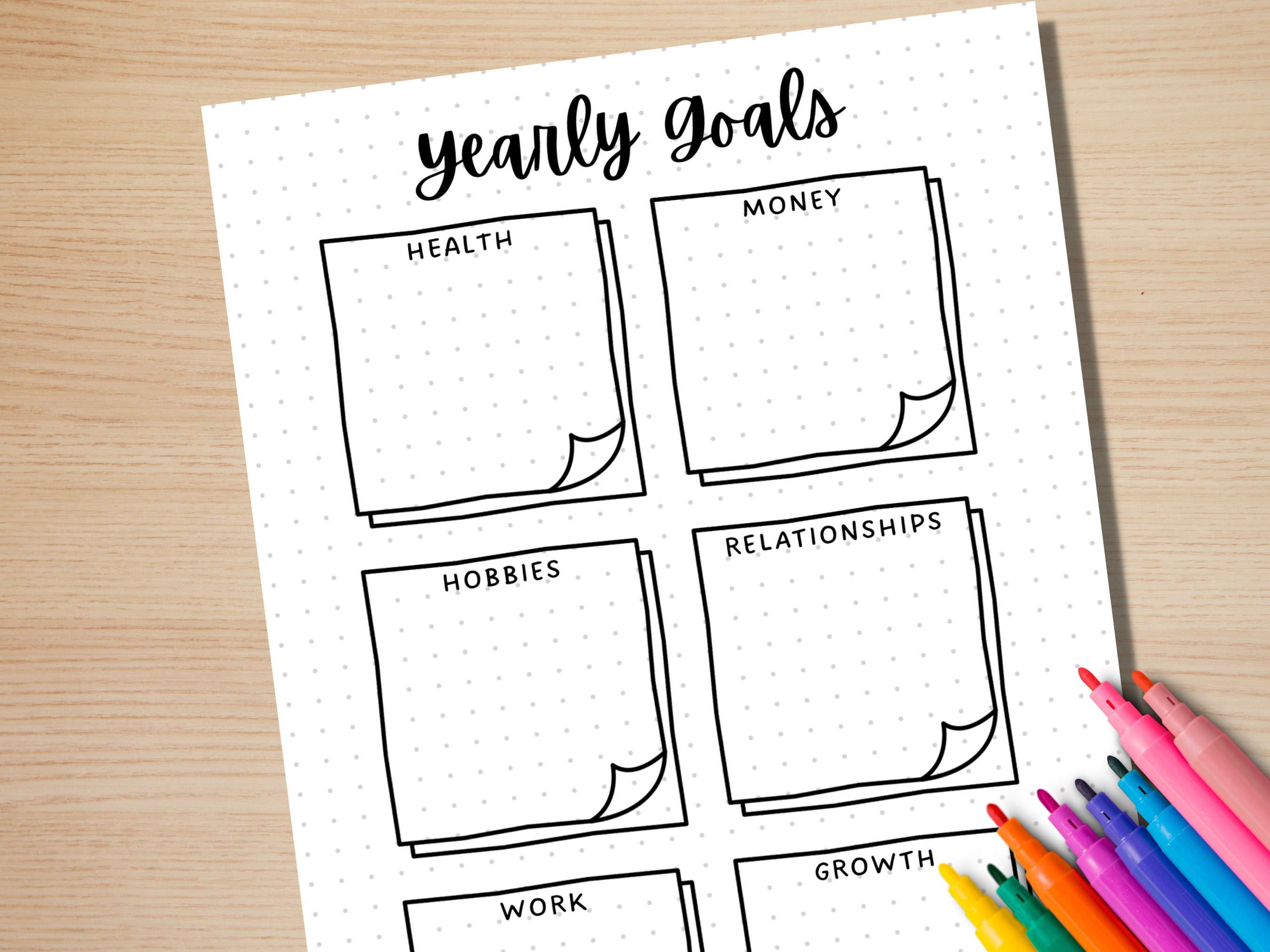 Yearly Goal Tracker - PRINTABLE Journal Page - Planner Page - Goal ...