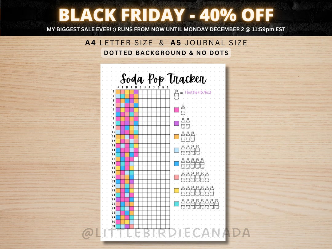 Buy Soda Pop Tracker PRINTABLE Journal Page Health Tracker Caffeine ...