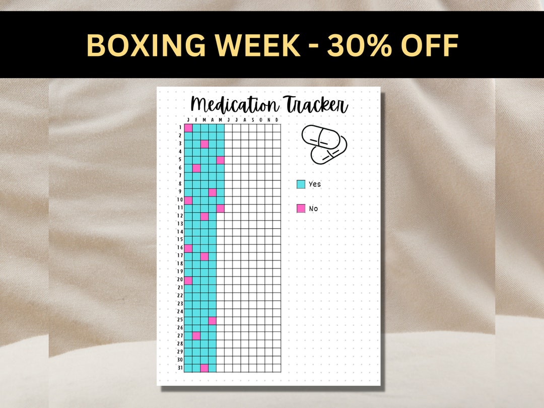 Medication Yearly Tracker A5 Journal Page Printable Tracker Medication ...