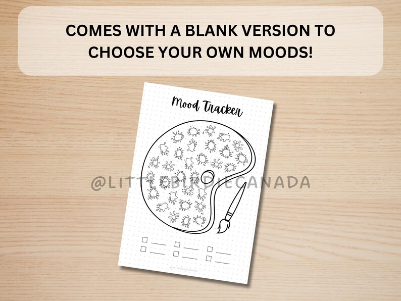 Paint Palette Mood Tracker - PRINTABLE Journal Page - Art Theme ...