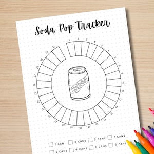 Soda Pop Tracker - PRINTABLE Journal Page - Health Tracker - Caffeine ...