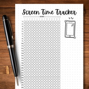 Screen Time Tracker Monthly - PRINTABLE Journal Page - Planner Page ...