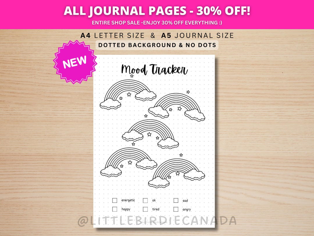 Rainbow Mood Tracker - PRINTABLE Journal Page - Pride Theme - Digital ...