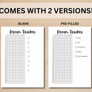Dream Tracker - PRINTABLE Journal Page - Printable Planner Page - Dream ...