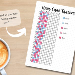 Hair Care Tracker - PRINTABLE Journal Page - Beauty Routine - Hair Wash ...