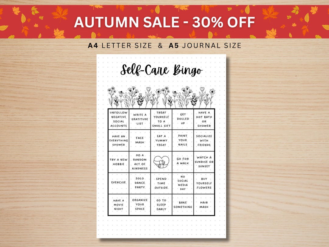 Self Care Bingo PRINTABLE Journal Page Planner Page Weekly Tracker ...
