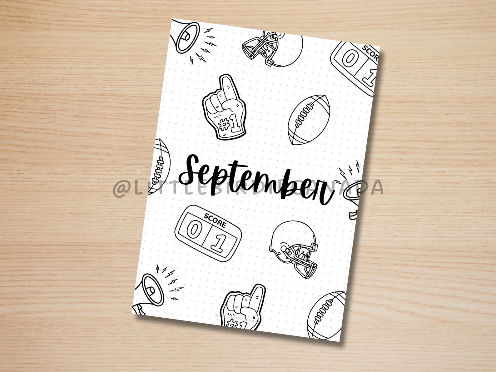 September Title Page and Calendar - PRINTABLE Calendar - Football Theme ...