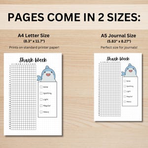 Shark Week - Period Tracker - PRINTABLE Journal Page - Planner Page ...