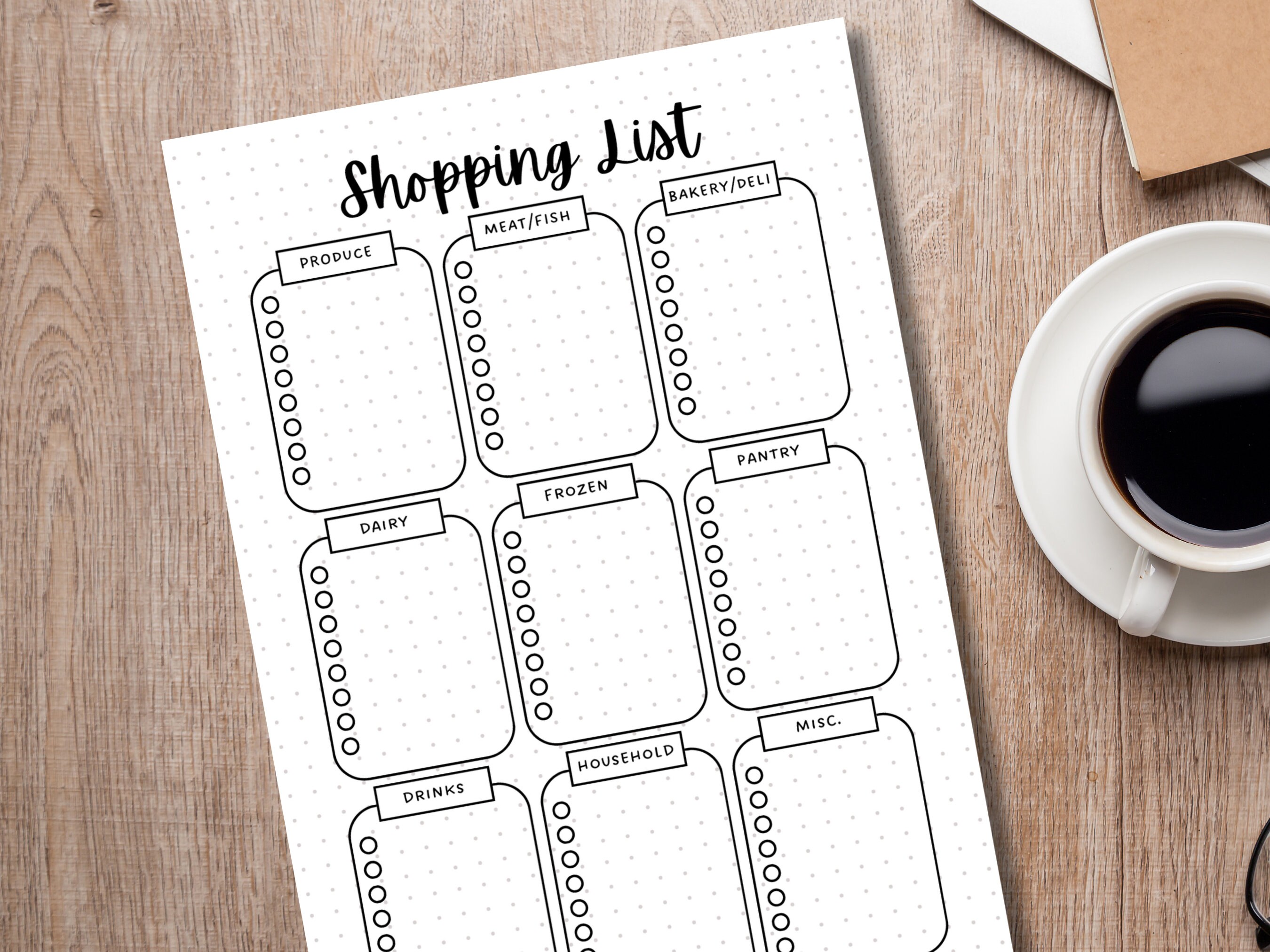 Shopping List - PRINTABLE Journal Page - Printable Grocery List - to ...