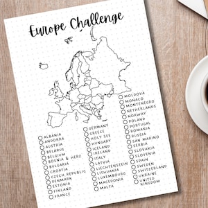 Europe Challenge - PRINTABLE Journal Page - Planner Page - European ...