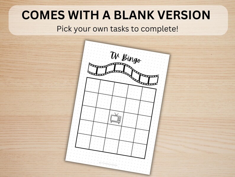 TV Bingo Game - PRINTABLE Journal Page - Tv Show Challenge - Tv Show ...