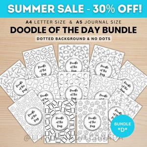 Doodle of the Day Bundle - BUNDLE D - PRINTABLE Journal Pages - Digital ...