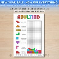 Adulting Tracker Yearly Printable Journal Page Fun Habit Tracker Adult ...