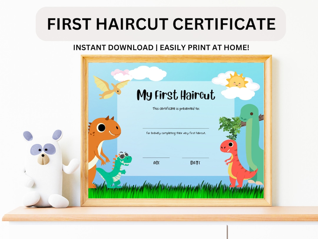 My First Haircut Certificate First Haircut Keepsake First Hair Cut ...