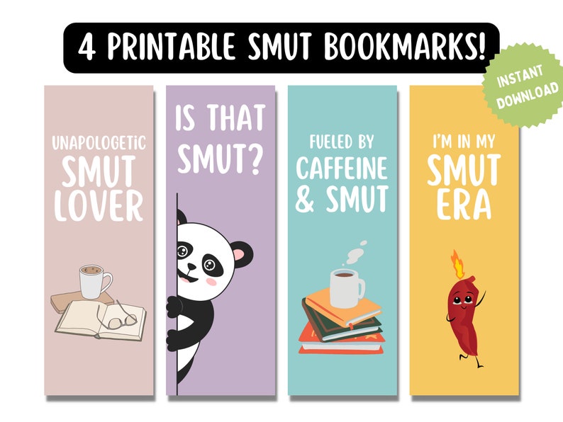 Printable Bookmark for Women Smut Bookmark Printable Funny Bookmark ...