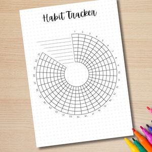 Habit Tracker - PRINTABLE Journal Page - Monthly Tracker - Monthly Goal ...